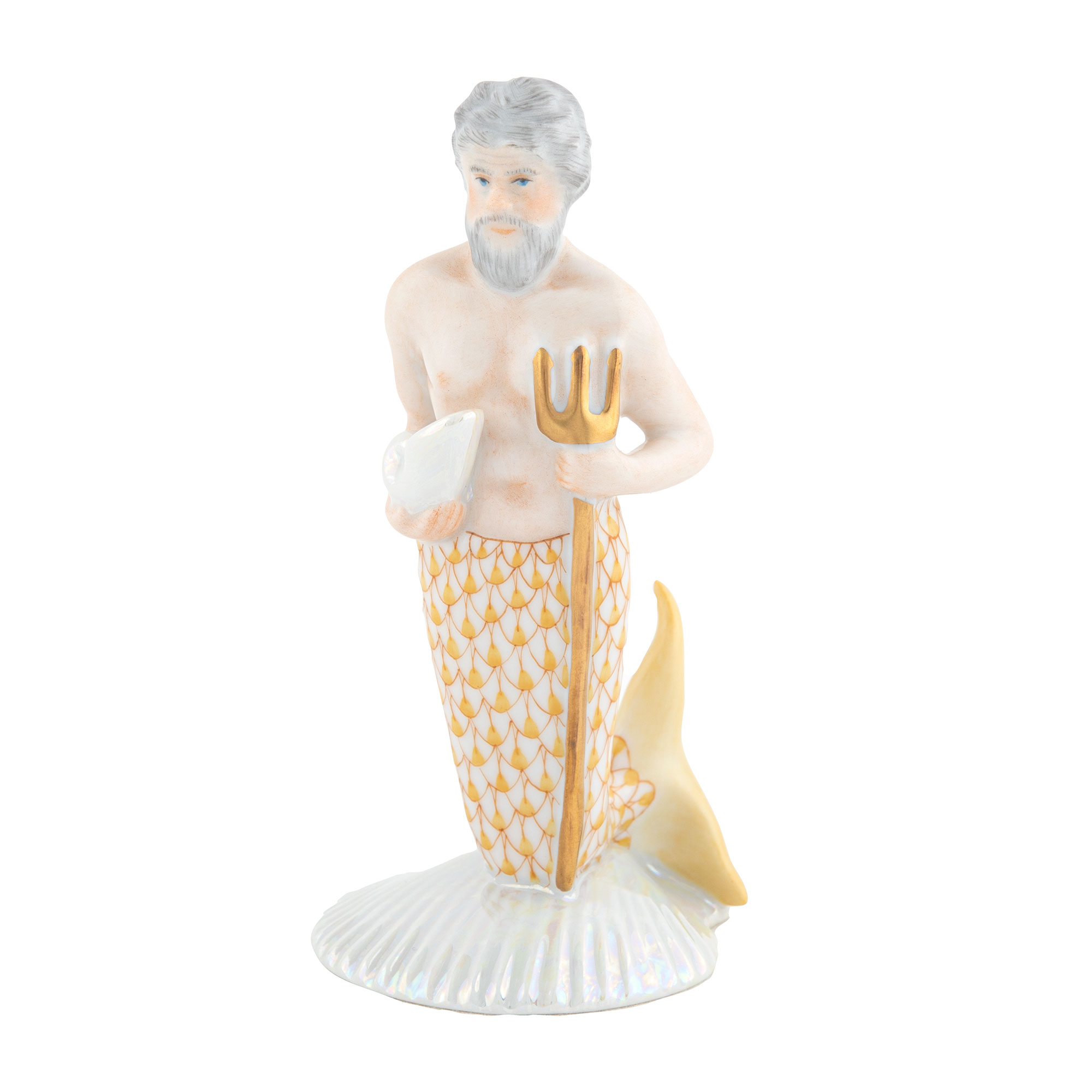Herend Neptune Butterscotcht_Herend Neptune Figure_Herend Neptune
